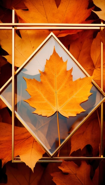 Free Photo | Dry autumn leaves with golden frame Free Photo | Dry autumn leaves with golden frame