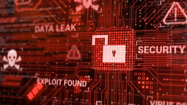 Premium Photo Hacker Attack Computer Hardware Microchip While Process Data Through Internet