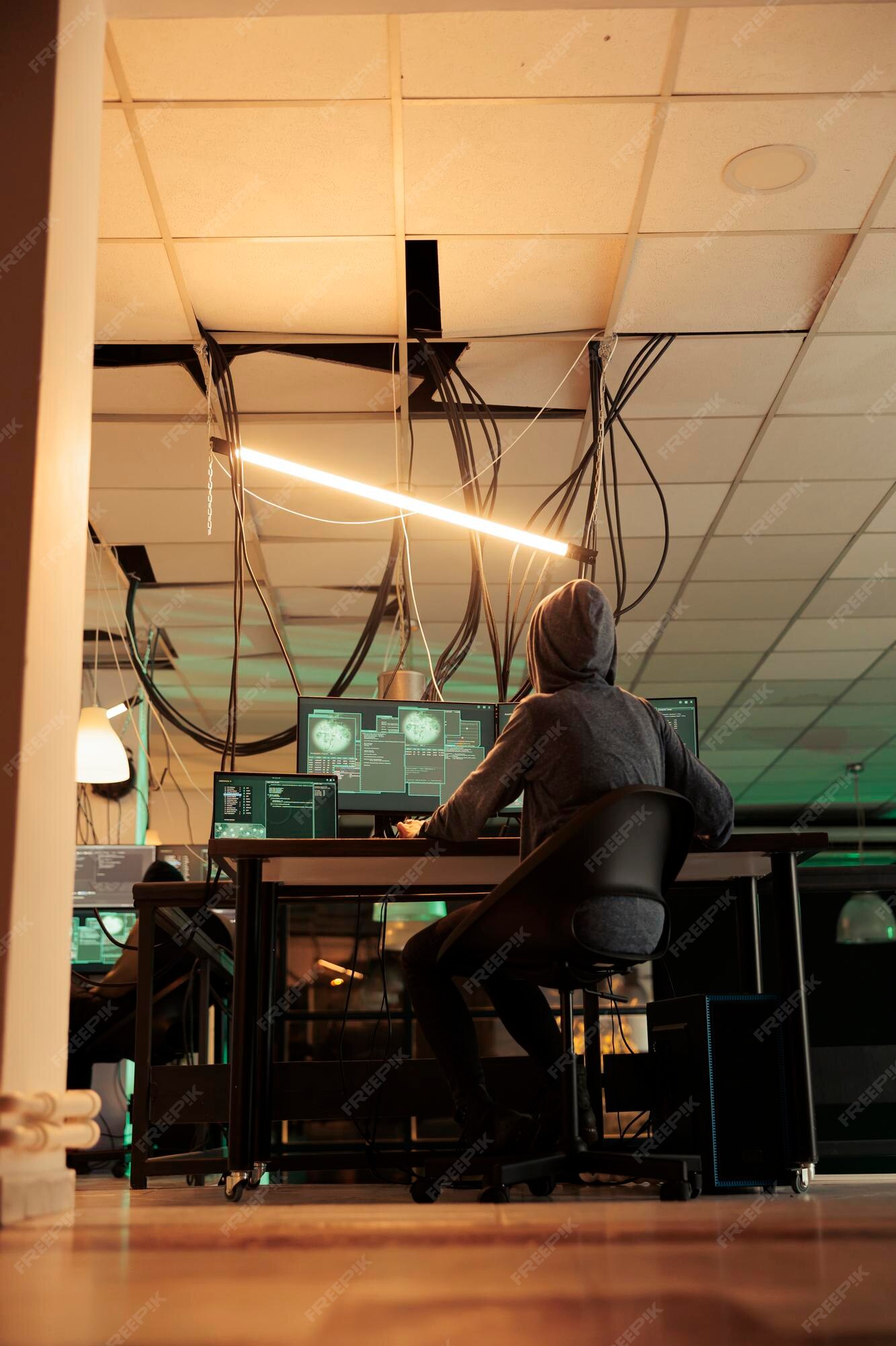 Free Photo | Hacker programming password cracking script on computer ...