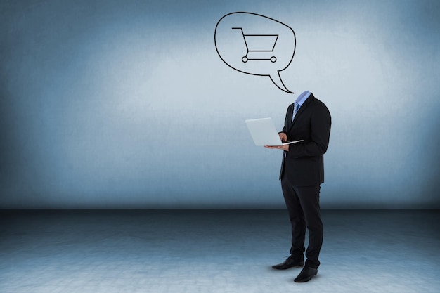 Premium Photo Headless Businessman Using Laptop