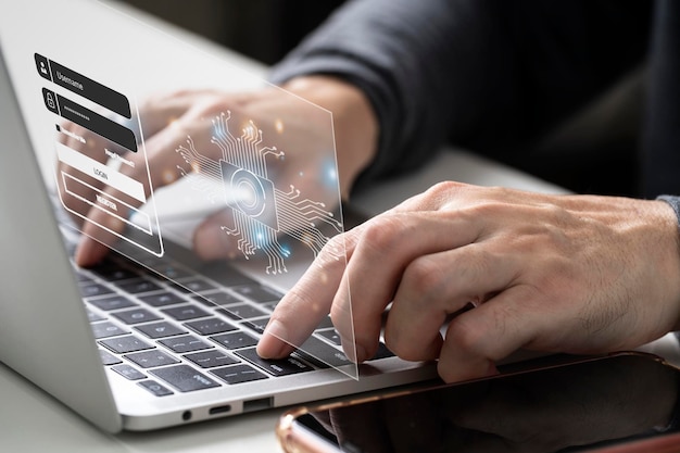 Premium Photo Login And Password Of Cyber Security And Networking Concept User Typing Password