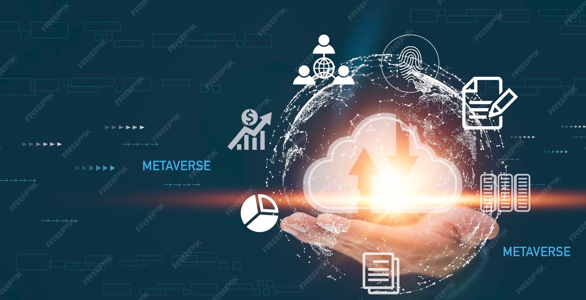 Premium Photo Man Touching Connect To Data Information On The Cloud Computing Technology