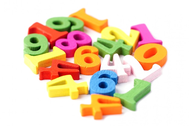 Premium Photo | Math number colorful on white background. Premium Photo | Math number colorful on white background.