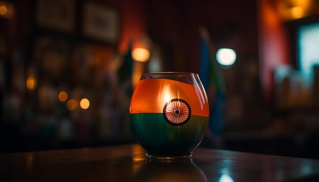 Free Ai Image Multi Colored Cocktail Glass Reflects Illuminated Bar
