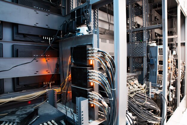 Premium Photo | Network cables connected in network switches Premium Photo | Network cables connected in network switches