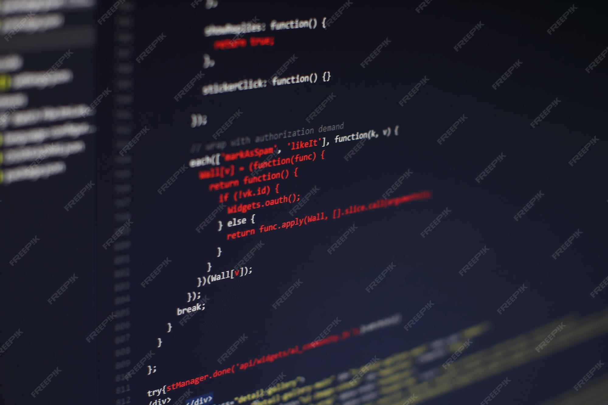 Premium Photo | Programming code on computer screen. software development. writing program code ...