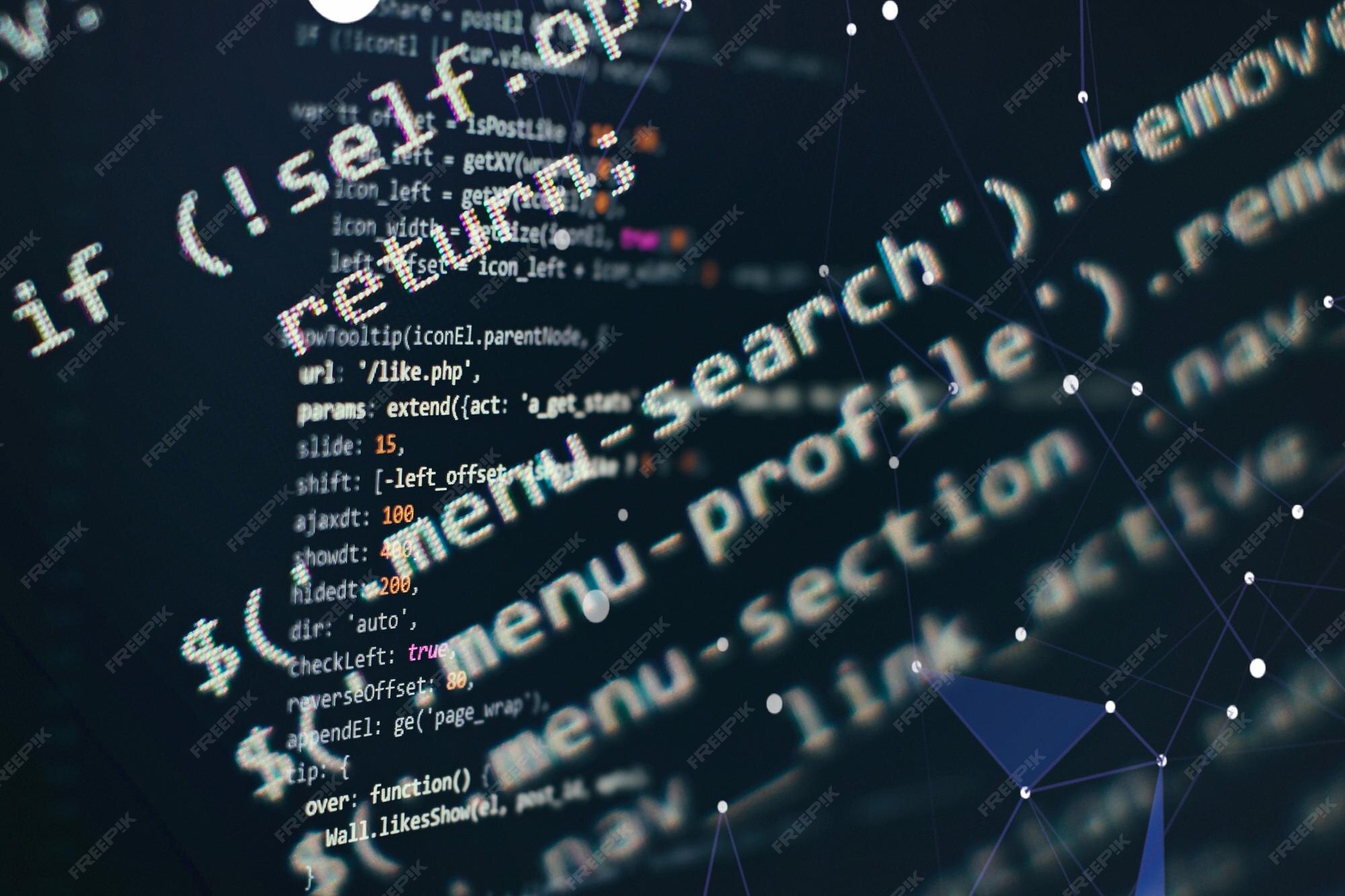 Premium Photo Programming Code Screen Of Software Developer Software Programming Work Time