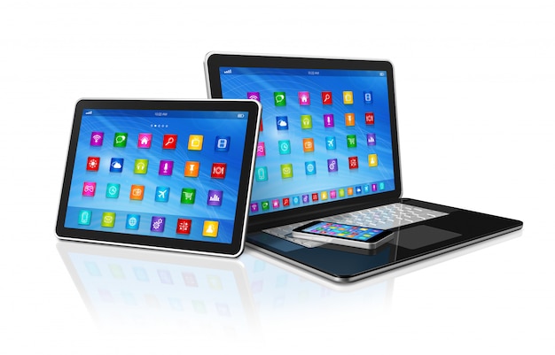 Premium Photo | Smartphone, digital tablet computer and laptop Premium Photo | Smartphone, digital tablet computer and laptop