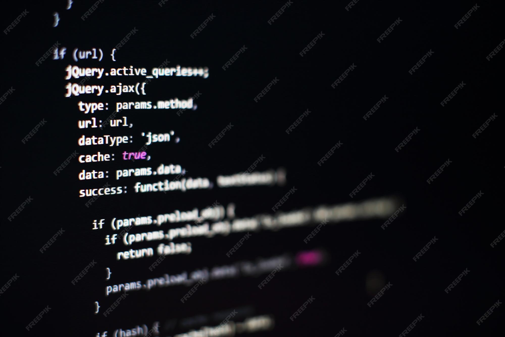 Premium Photo | Software developer programming code. abstract computer script code. selective focus