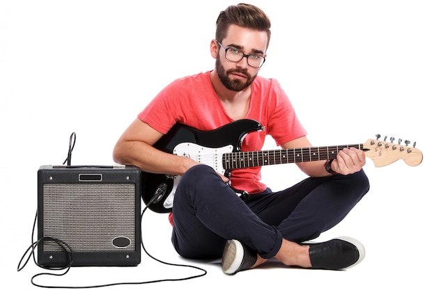 Premium Photo | Stylish guy with a guitar Premium Photo | Stylish guy with a guitar