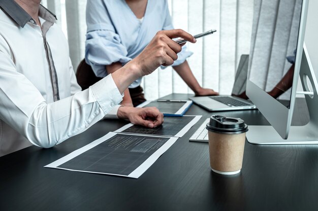 Premium Photo | Programmers working on a project in software development