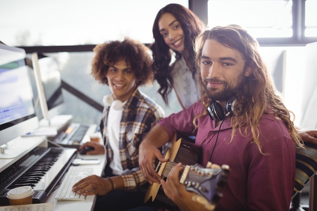 Free Photo | Two sound engineers working together Free Photo | Two sound engineers working together