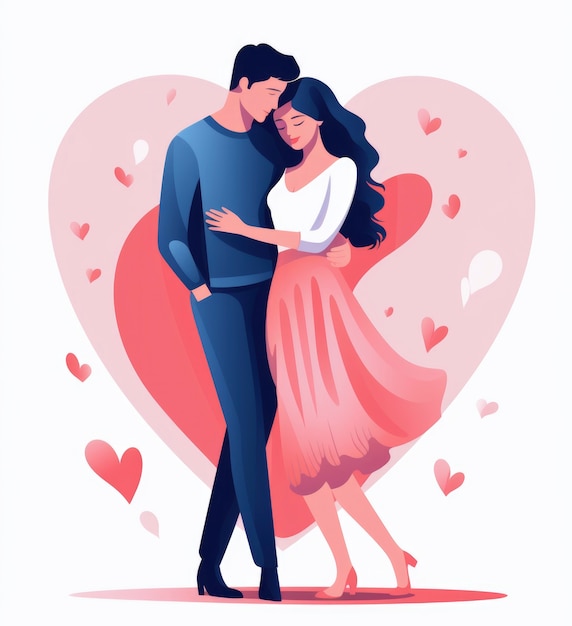 Valentines Day Digital Art With Romantic Couple Ai Generated Image