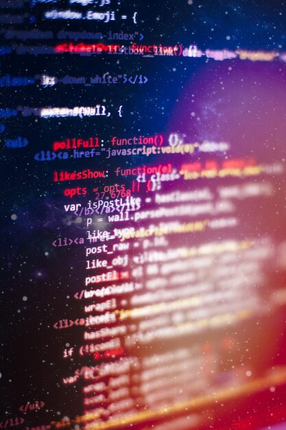 Premium Photo | Web development, coding and programming of a site or application on laptop