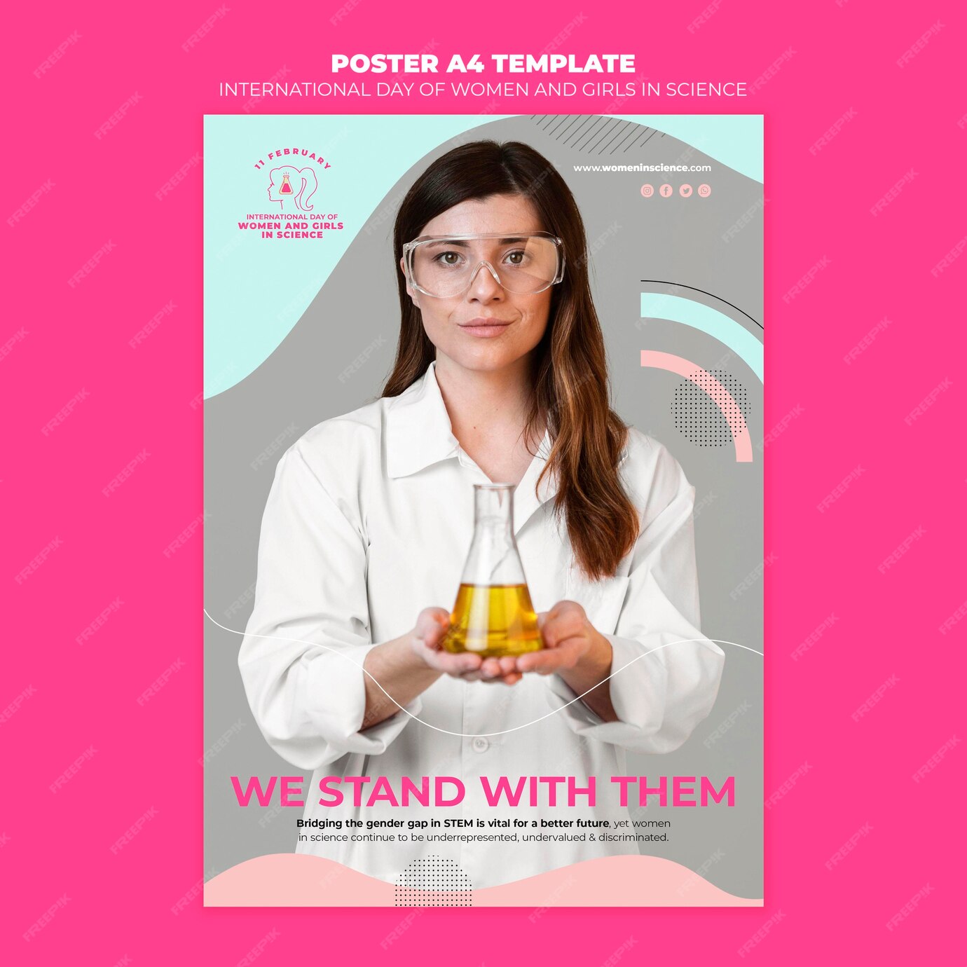 Free Psd Day Of Women And Girls In Science Poster Template