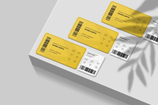 Premium Psd Elegant Rounded Corner Boarding Pass Or Airplane Ticket