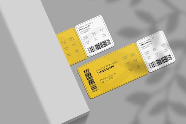 Premium Psd Elegant Rounded Corner Boarding Pass Or Airplane Ticket