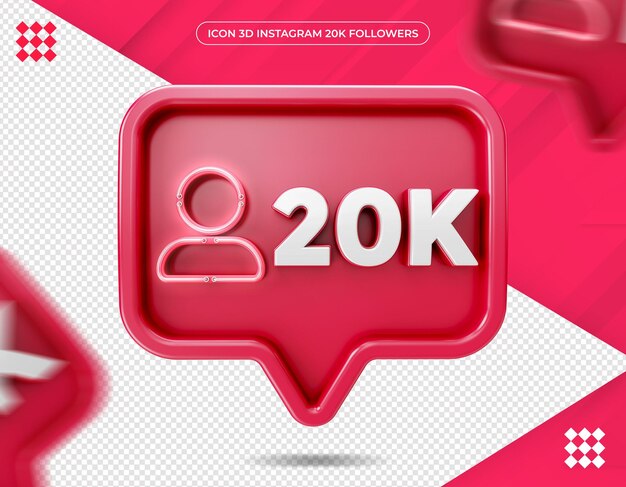 Premium Psd Icon 20k Followers On Instagram Design