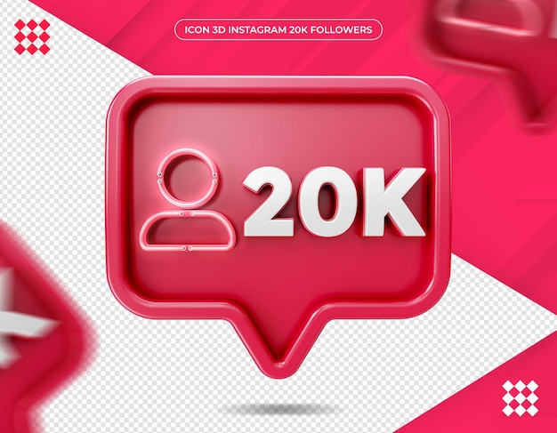 Premium Psd Icon 20k Followers On Instagram Design