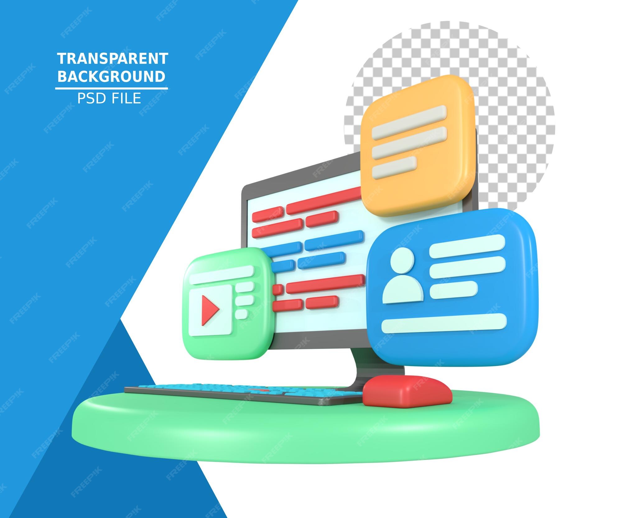 Premium PSD | Profile and video display computer coding ui design