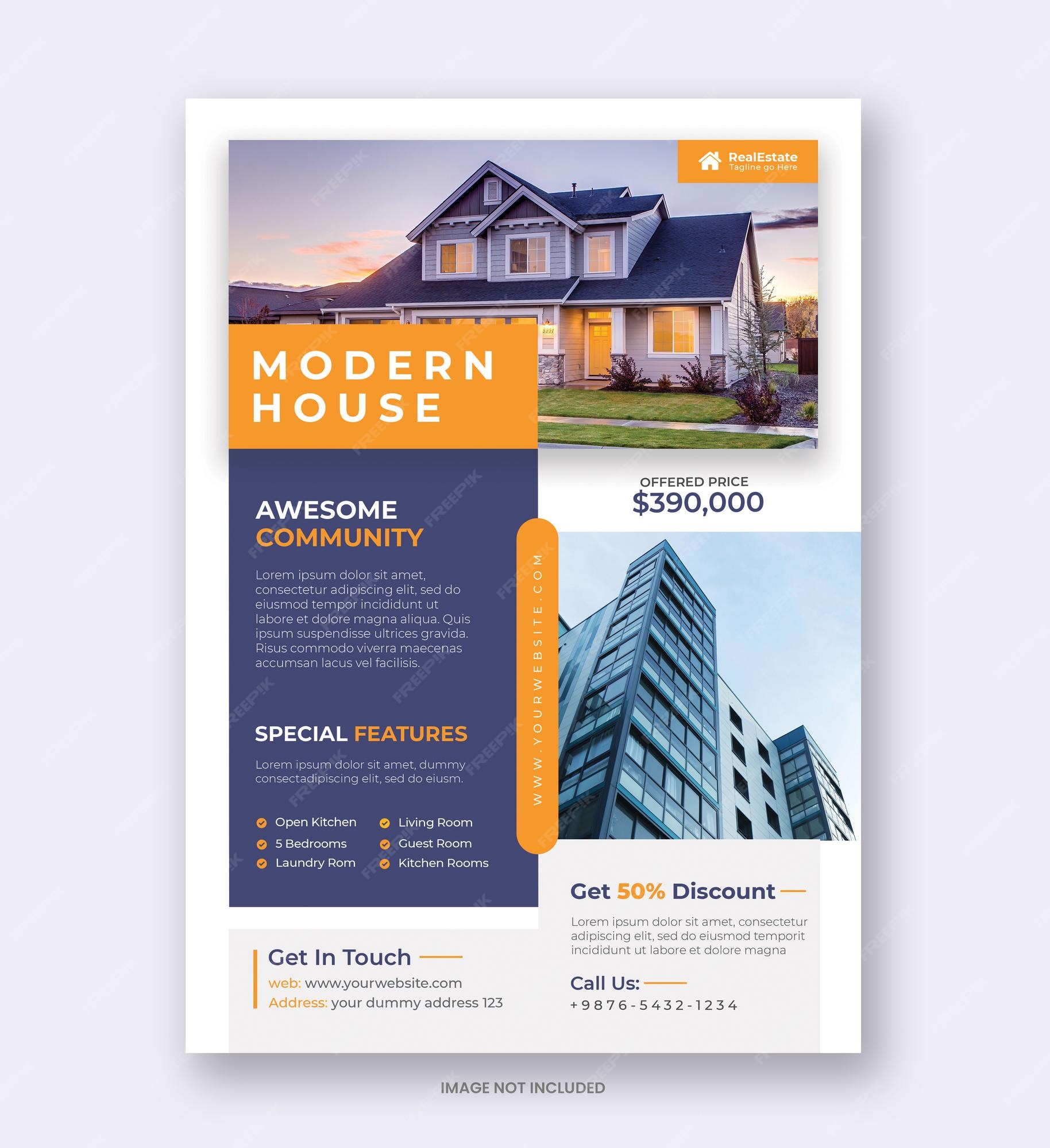 Premium PSD | Real estate house property flyer template Premium PSD | Real estate house property flyer template