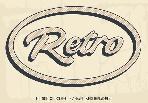 Premium PSD | Retro editable text effect Premium PSD | Retro editable text effect