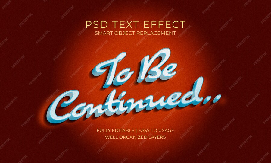 Premium PSD | Retro ending movie text effect template Premium PSD | Retro ending movie text effect template