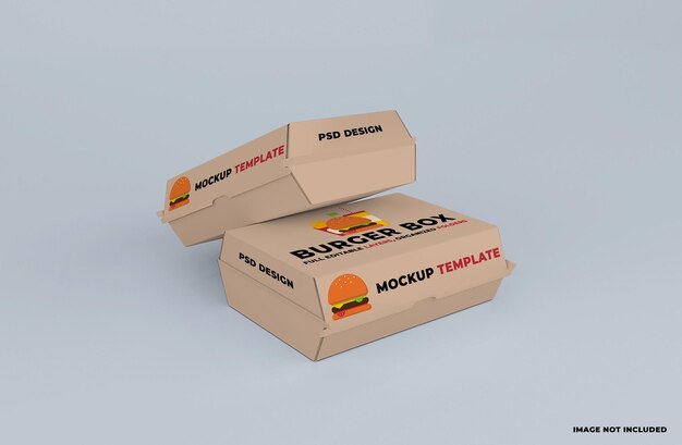Premium Psd Take Away Food Box Mockup For Fast Food Packaging