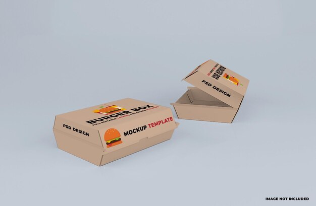 Premium Psd Take Away Food Box Mockup For Fast Food Packaging