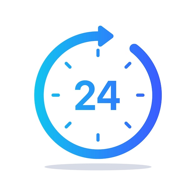 Free Vector | 24 Hour Arrow Gradient Colour Free Vector | 24 Hour Arrow Gradient Colour