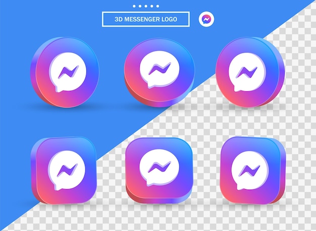 Premium Vector 3d Blogger Logo In Modern Style Circle And Square For