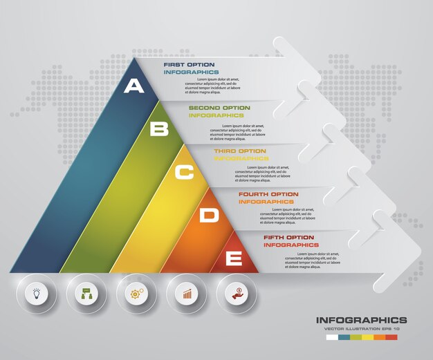 Premium Vector | 5 steps pyramid infographics. Premium Vector | 5 steps pyramid infographics.