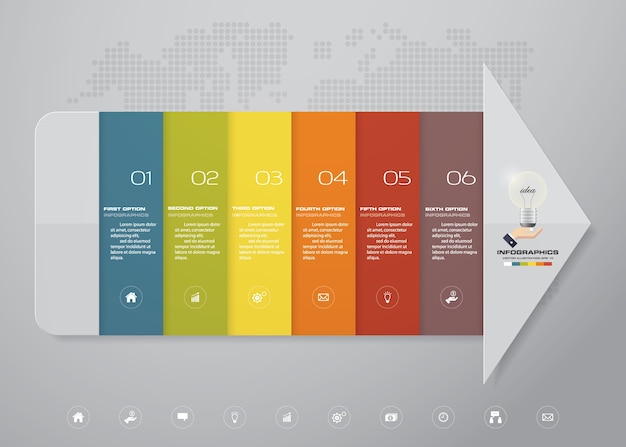 Premium Vector | 6 steps infographics element arrow template chart. Premium Vector | 6 steps infographics element arrow template chart.