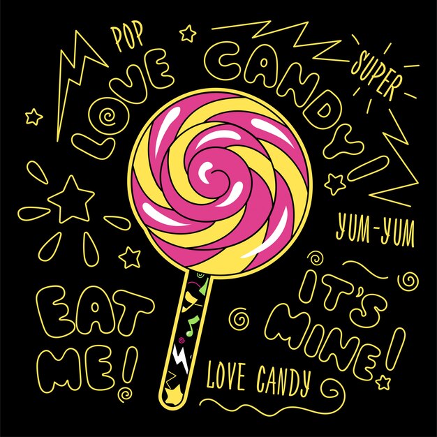Premium Vector | Abstract art candy on black background. Premium Vector | Abstract art candy on black background.