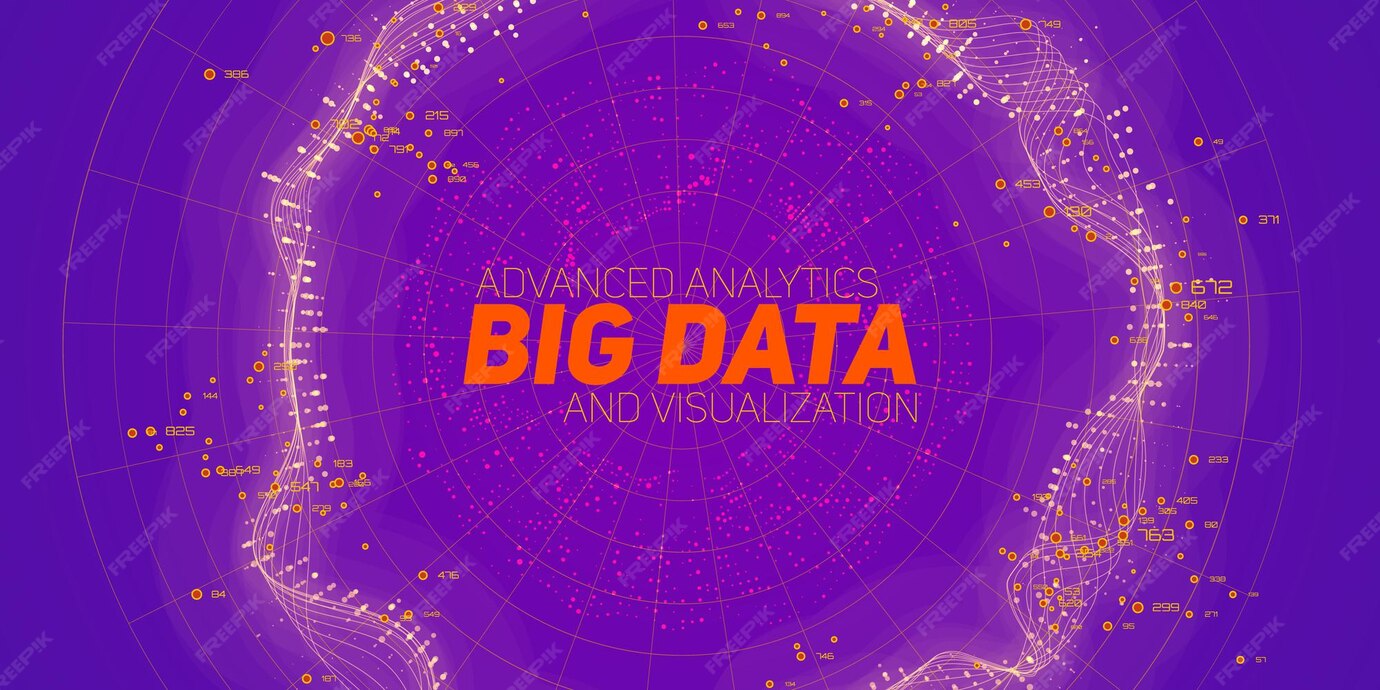 Free Vector | Abstract big data visualization. blue flow of data as numbers strings. information ...
