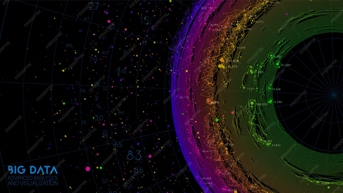 Free Vector Abstract Colorful Round Big Data Information Visualization Social Network