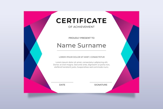 Premium Vector | Abstract geometric template certificate Premium Vector | Abstract geometric template certificate
