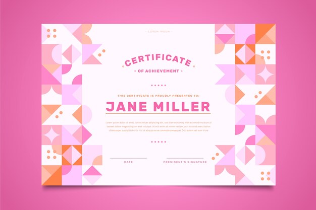Free Vector Abstract Geometric Certificate Template