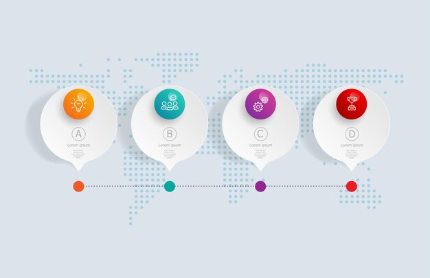 Premium Vector | Abstract horizontal timeline infographics 4 steps with ... Premium Vector | Abstract horizontal timeline infographics 4 steps with ...