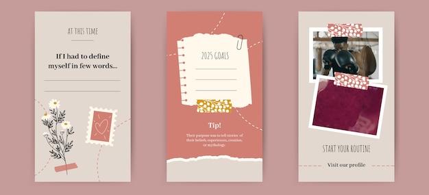 Free Vector | Aesthetic lifestyle scrapbook instagram story Free Vector | Aesthetic lifestyle scrapbook instagram story