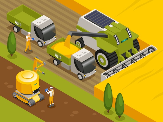 Free Vector | Agricultural machines isometric flowchart Free Vector | Agricultural machines isometric flowchart