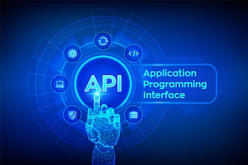 Premium Vector | Api. application programming interface. robotic hand ...