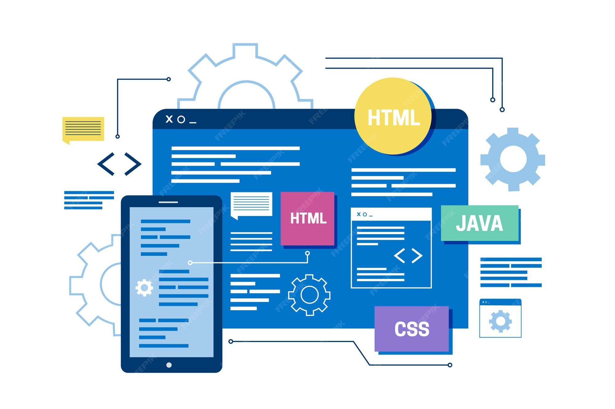 Premium Vector | App development concept Premium Vector | App development concept