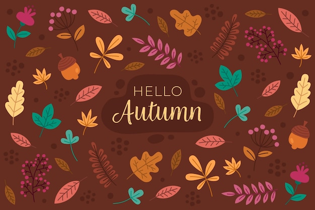 Free Vector | Autumn background in flat design Free Vector | Autumn background in flat design