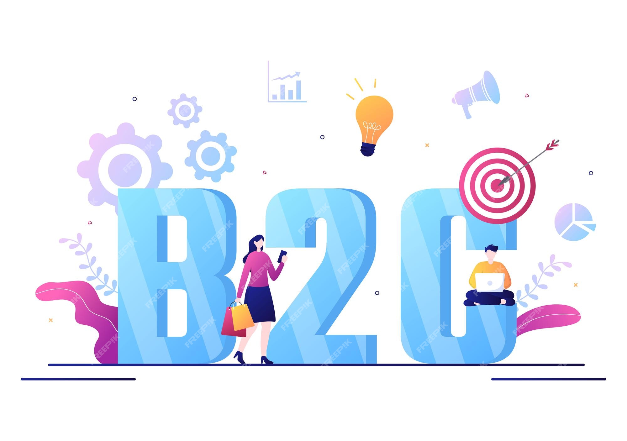 Premium Vector | B2c or business to consumer marketing vector ... Premium Vector | B2c or business to consumer marketing vector ...