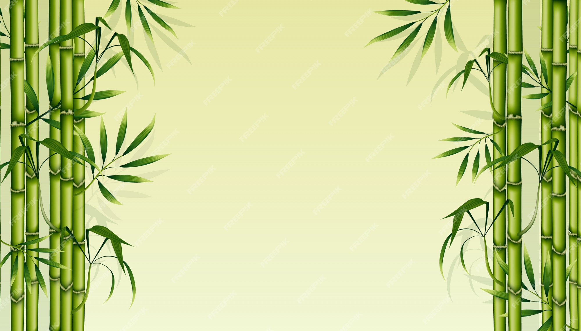 Premium Vector | Bamboo background. green floral illustration. Premium Vector | Bamboo background. green floral illustration.