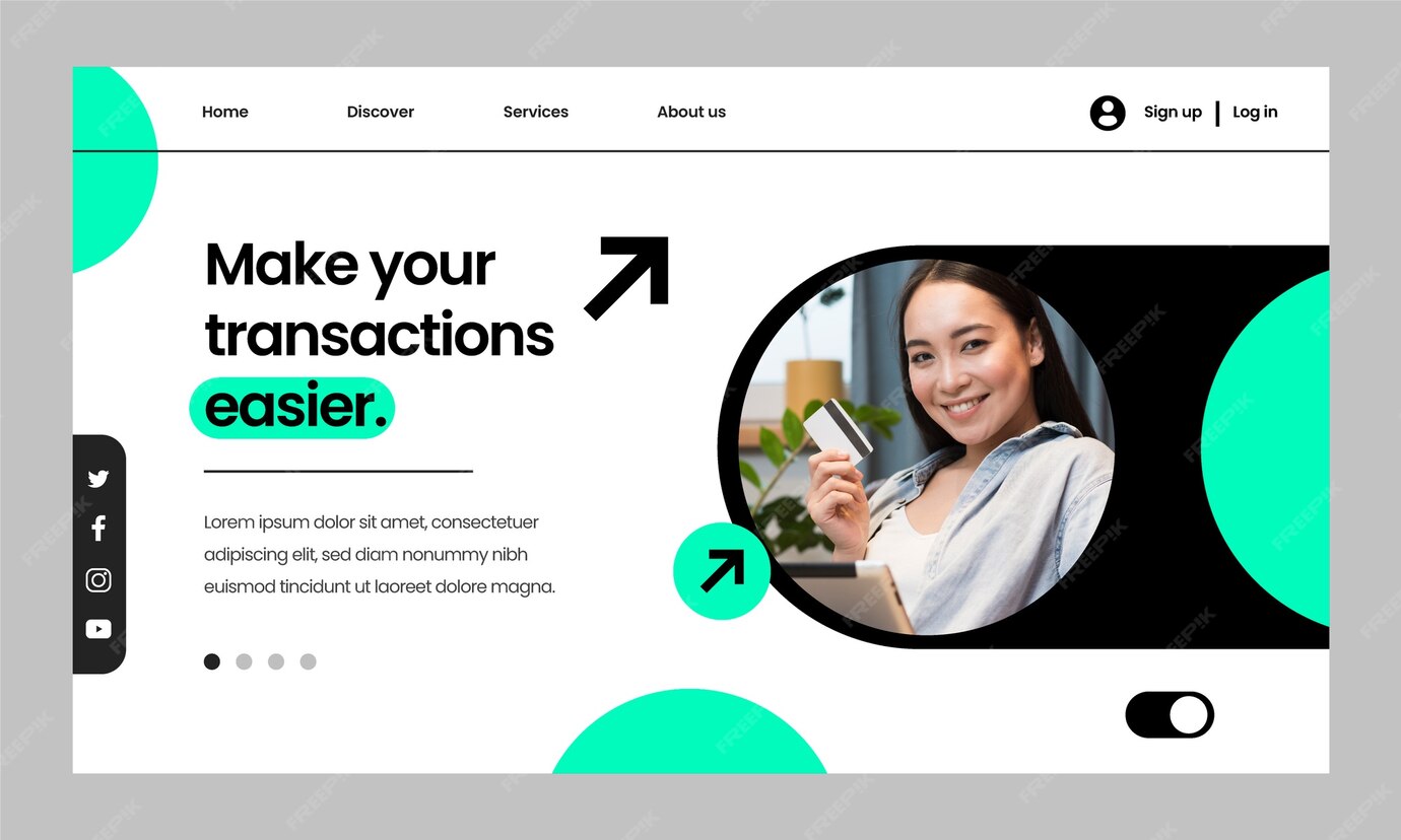 Free Vector | Bank and finance landing page template Free Vector | Bank and finance landing page template
