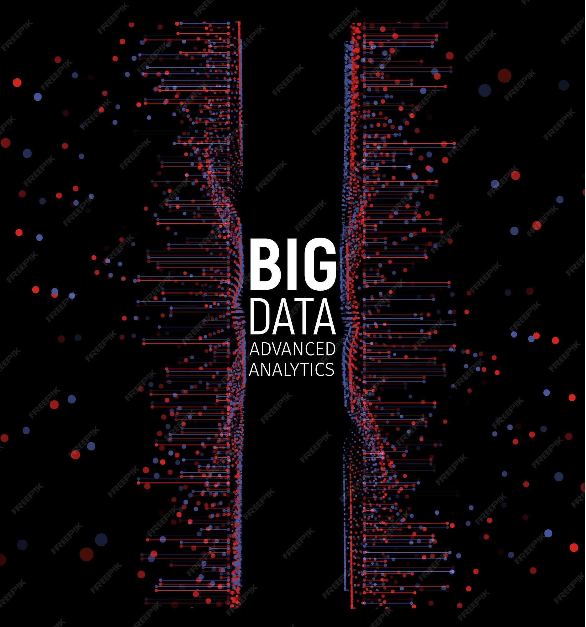 Premium Vector | Big data abstract vector visualization lines and dots ...