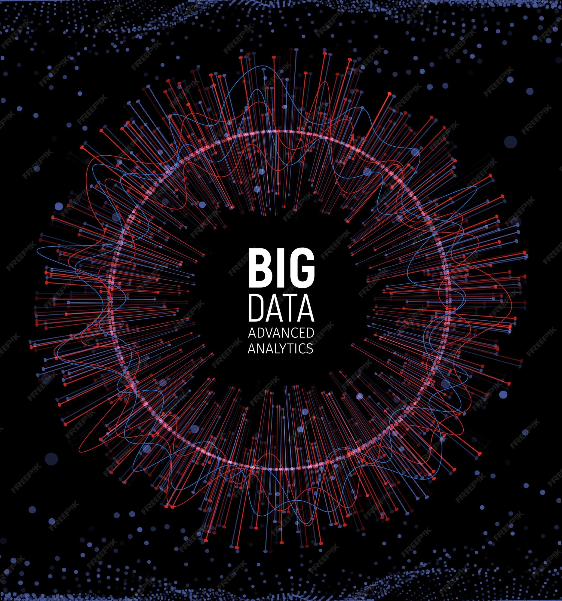 Premium Vector | Big data abstract vector visualization lines and dots array big data connection ...