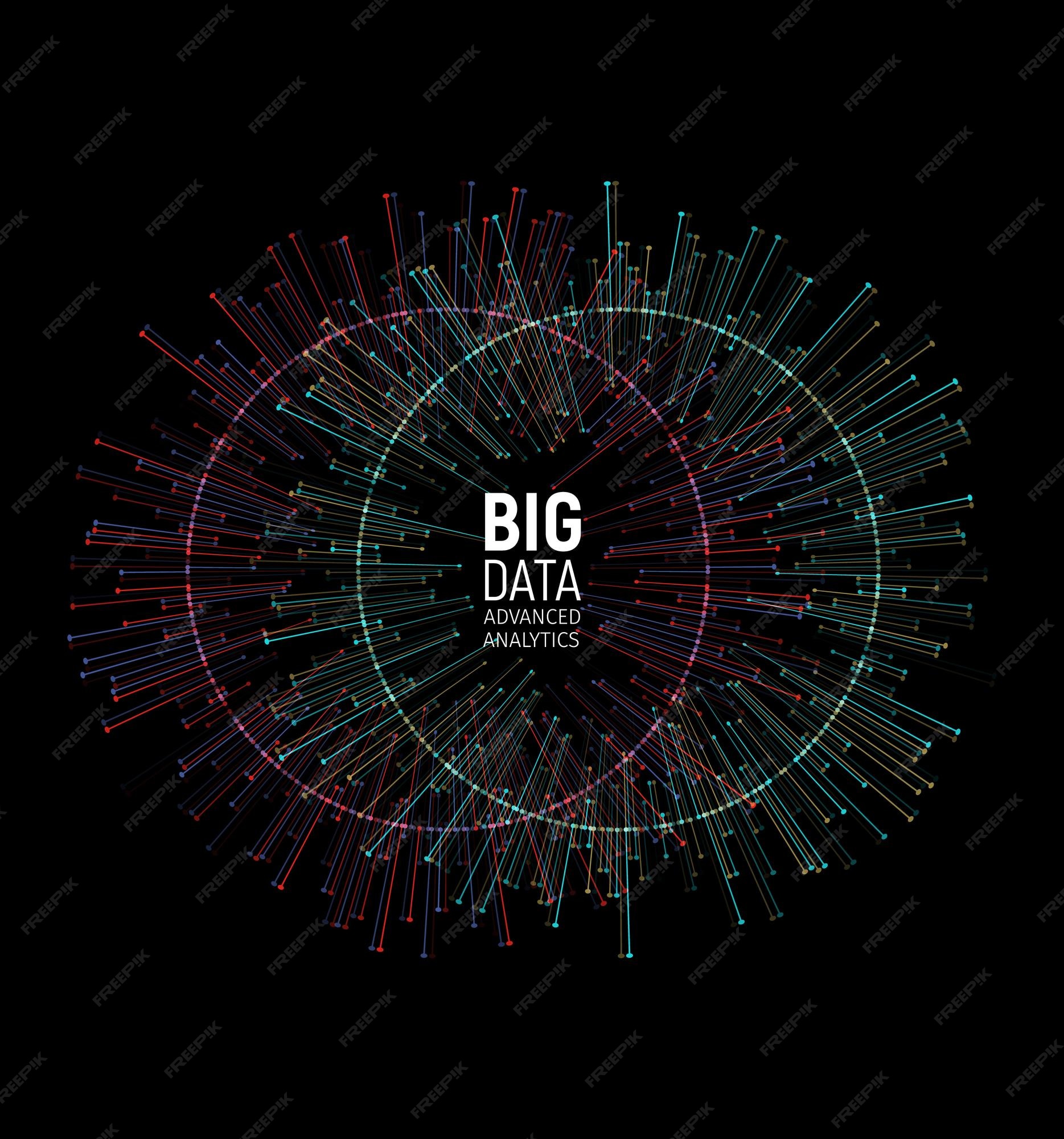 Premium Vector | Big data abstract vector visualization lines and dots array big data connection ...